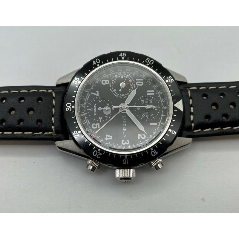 LANDERON CHRONOGRAPHE AUTOMATIC SWISS VALJOUX 7751 TRIPLE DATES PHASE ...