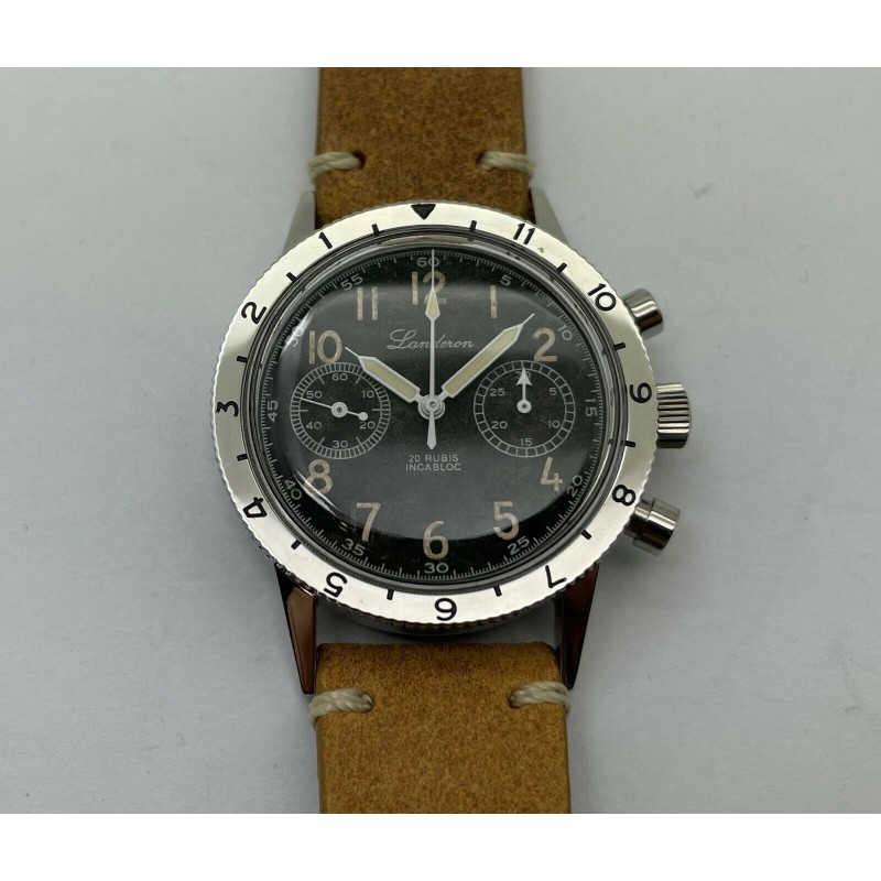 LANDERON CHRONOGRAPHE TYPE 20 VINTAGE A REMONTAGE MANUEL