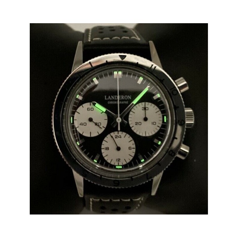 LANDERON CHRONOGRAPHE TYPE 20 PANDA TRI-COMPAX A REMONTAGE MANUEL